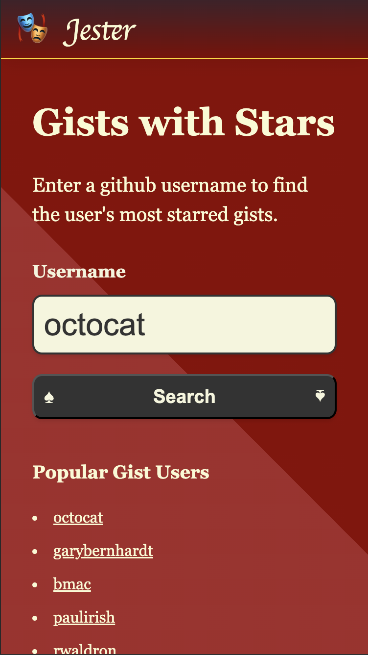 Jester — Top starred gists from github